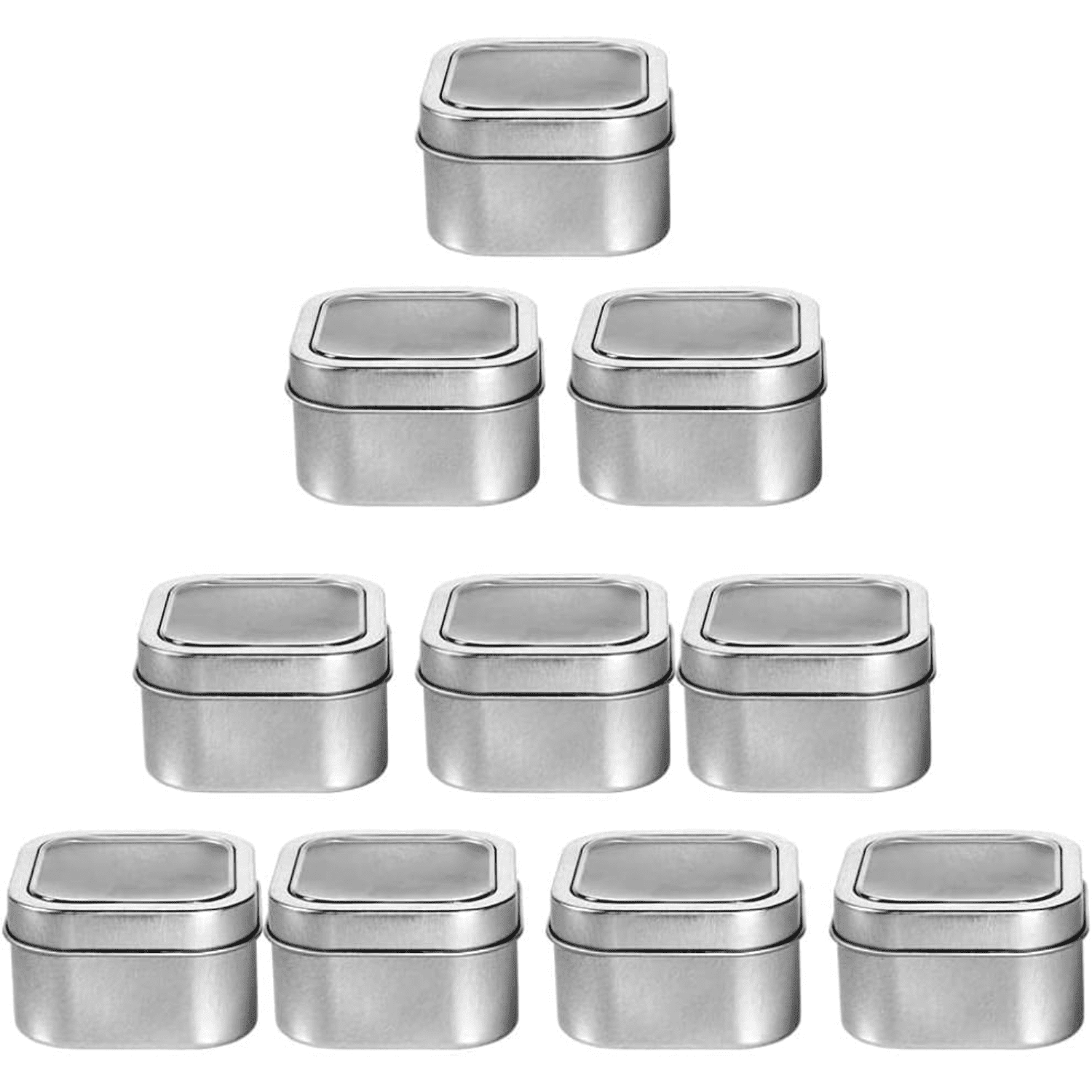 vbfgybxny Square Metal Tins with Window Lids 15-Pack Empty Square ...