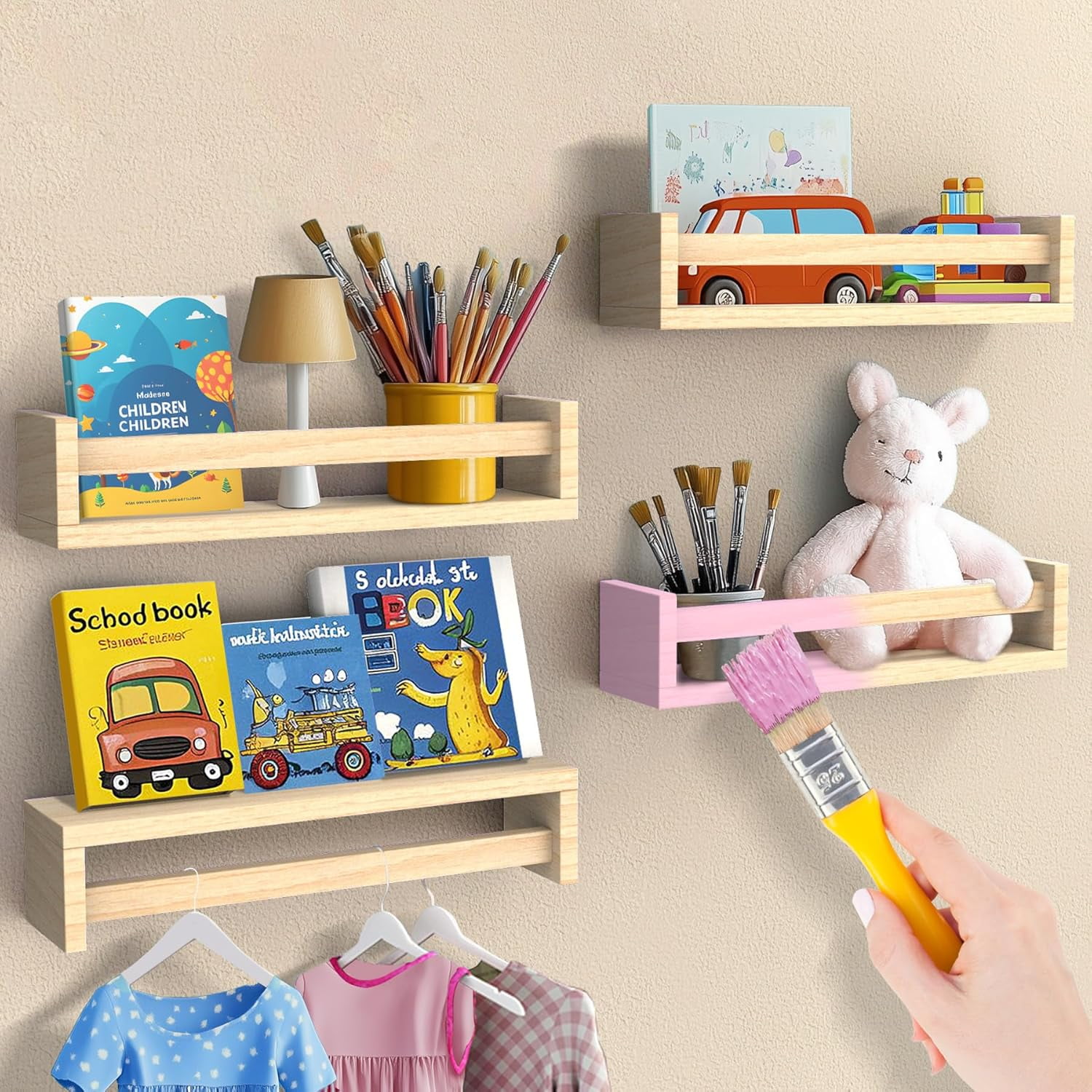 vbfgybxny Wall Bookshelf for DXQPIOA Room Decor-Wood Floating Book ...