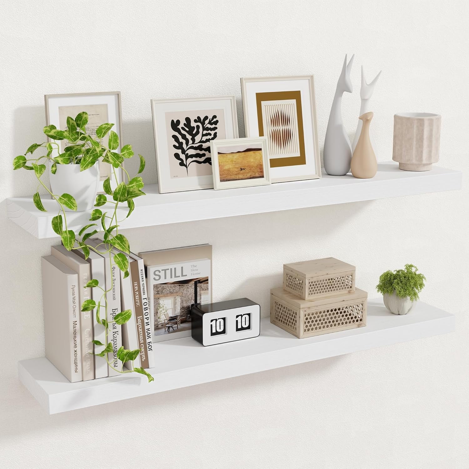 vbfgybxny Wood Floating Shelves for Wall Storage 36 inch Wide Invisible ...