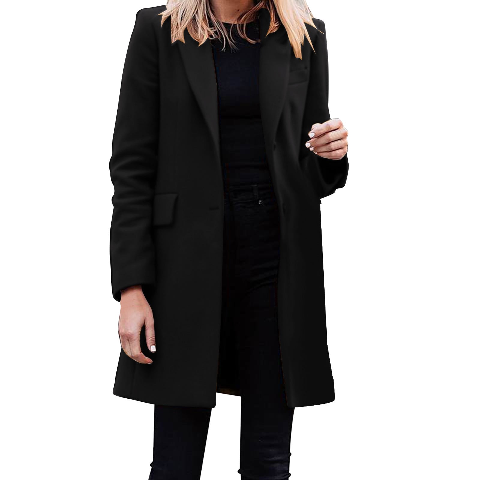 vbnergoie Women Casual Light Weight Thin Jacket Slim Coat Long Sleeve ...