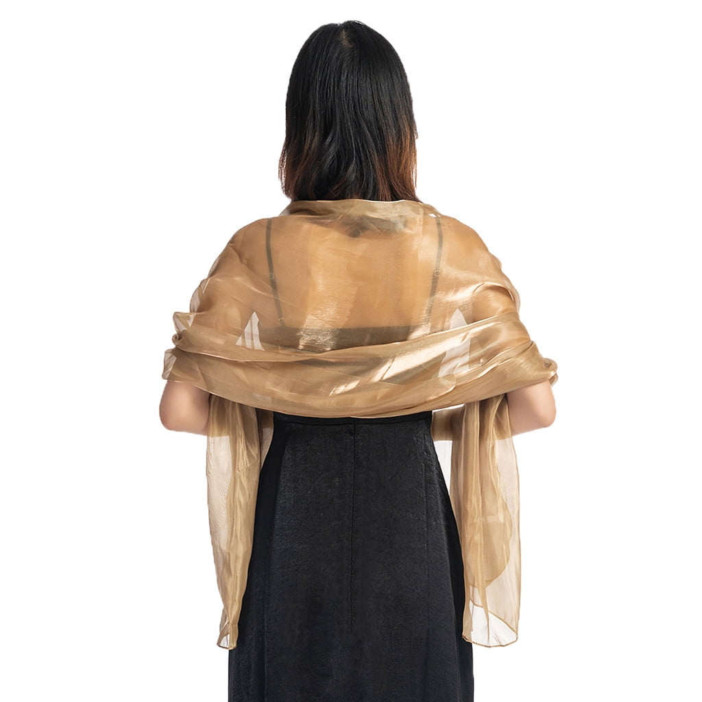 vbnergoie Women Evening Dress Wedding Shawl Solid Color Party Shawl ...