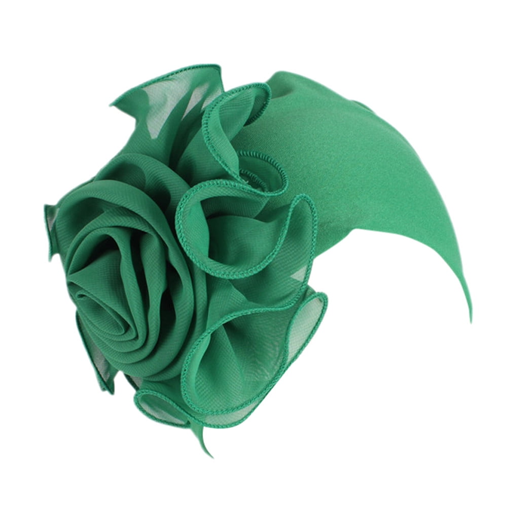 vbnergoie Women Ladies Retro Big Flowers Hat Turban Hat Cap Pile Cap ...
