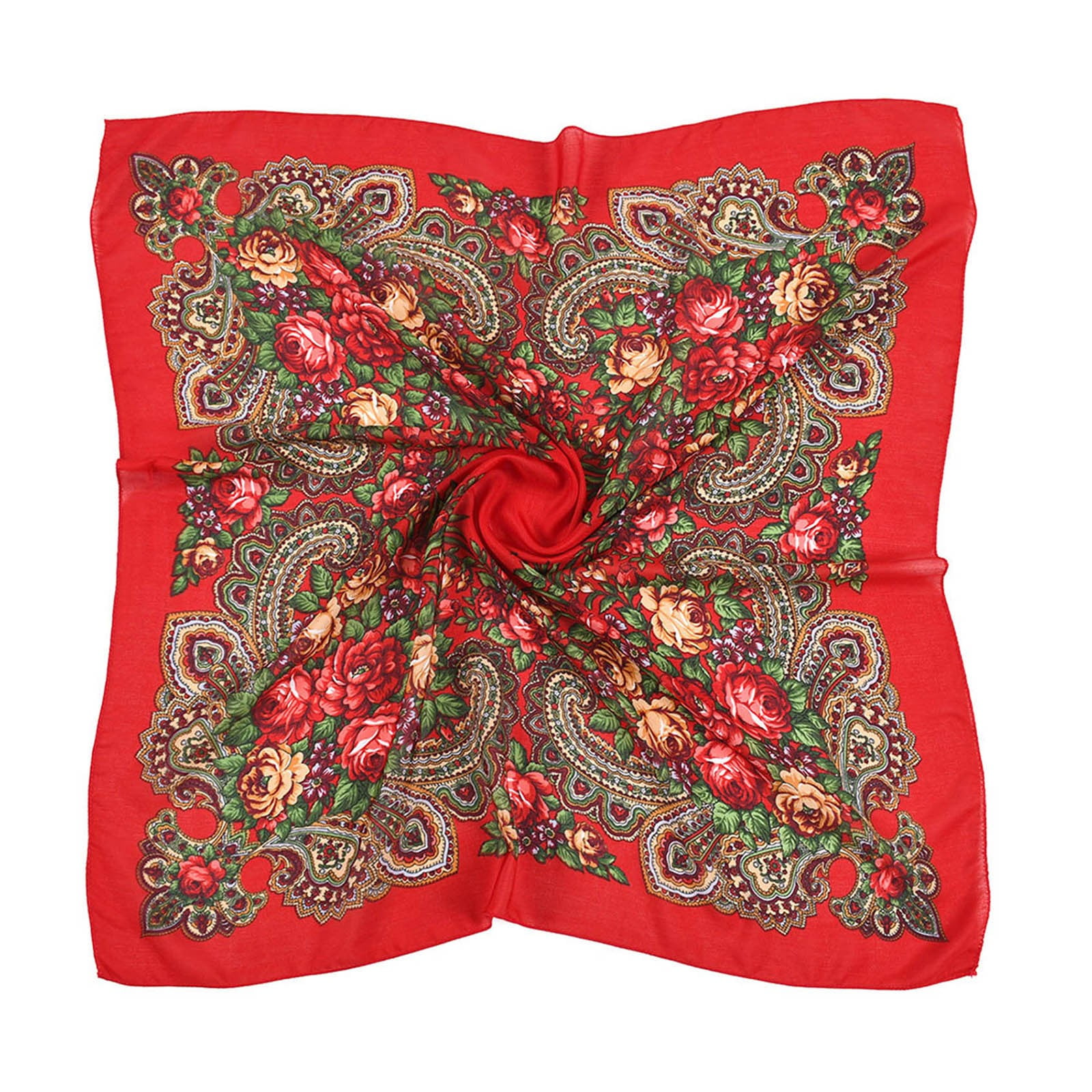 vbnergoie Women Lady Flowers Printing Scarf Vintage Bandanas Hair ...