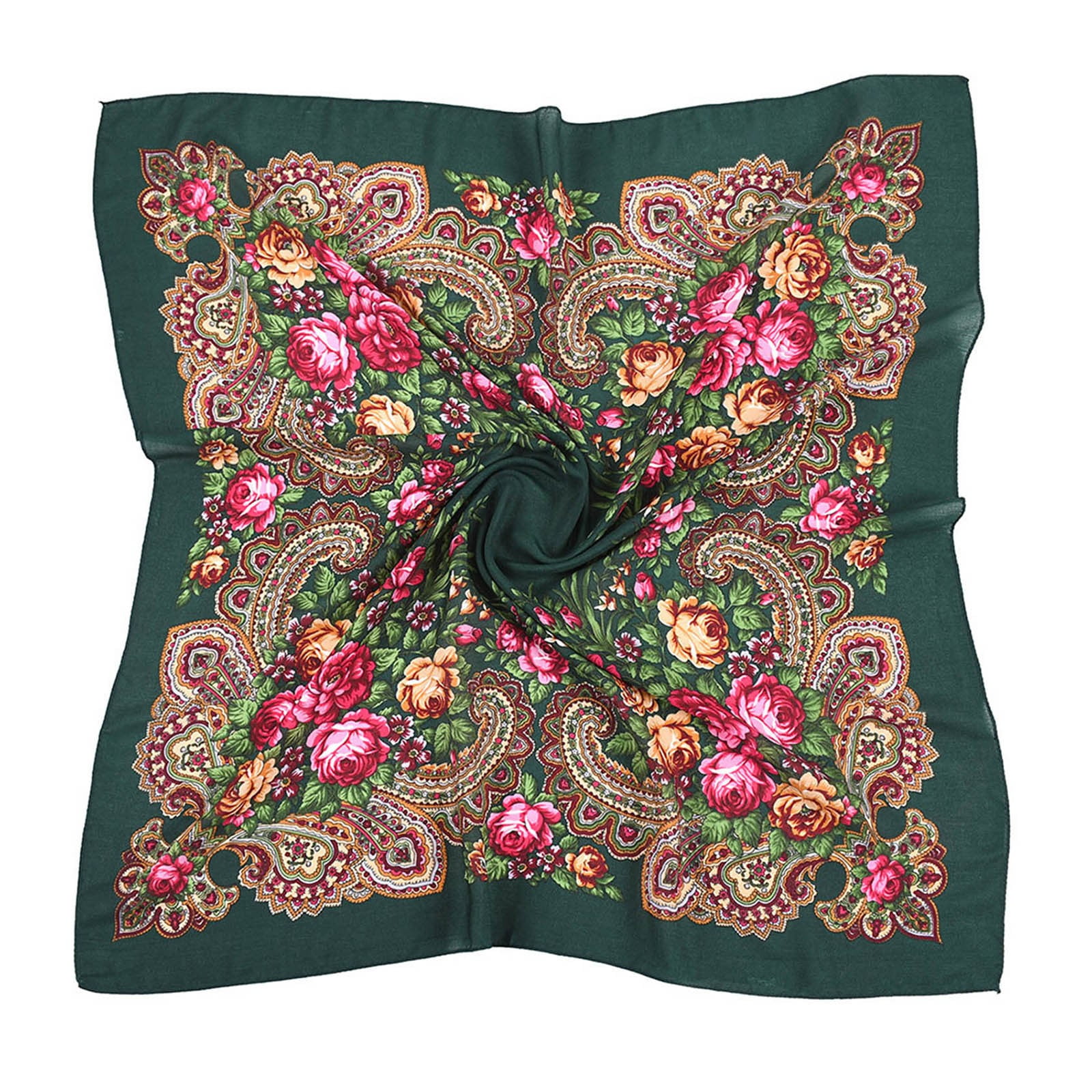 vbnergoie Women Lady Flowers Printing Scarf Vintage Bandanas Hair ...