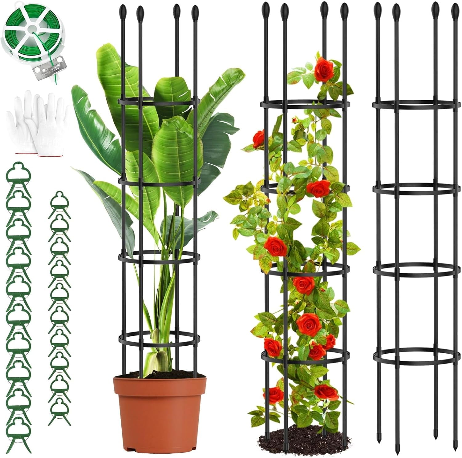 vbuonoi 2 Pack Tomato Planter with Trellis for Climbing Plants Outdoor ...