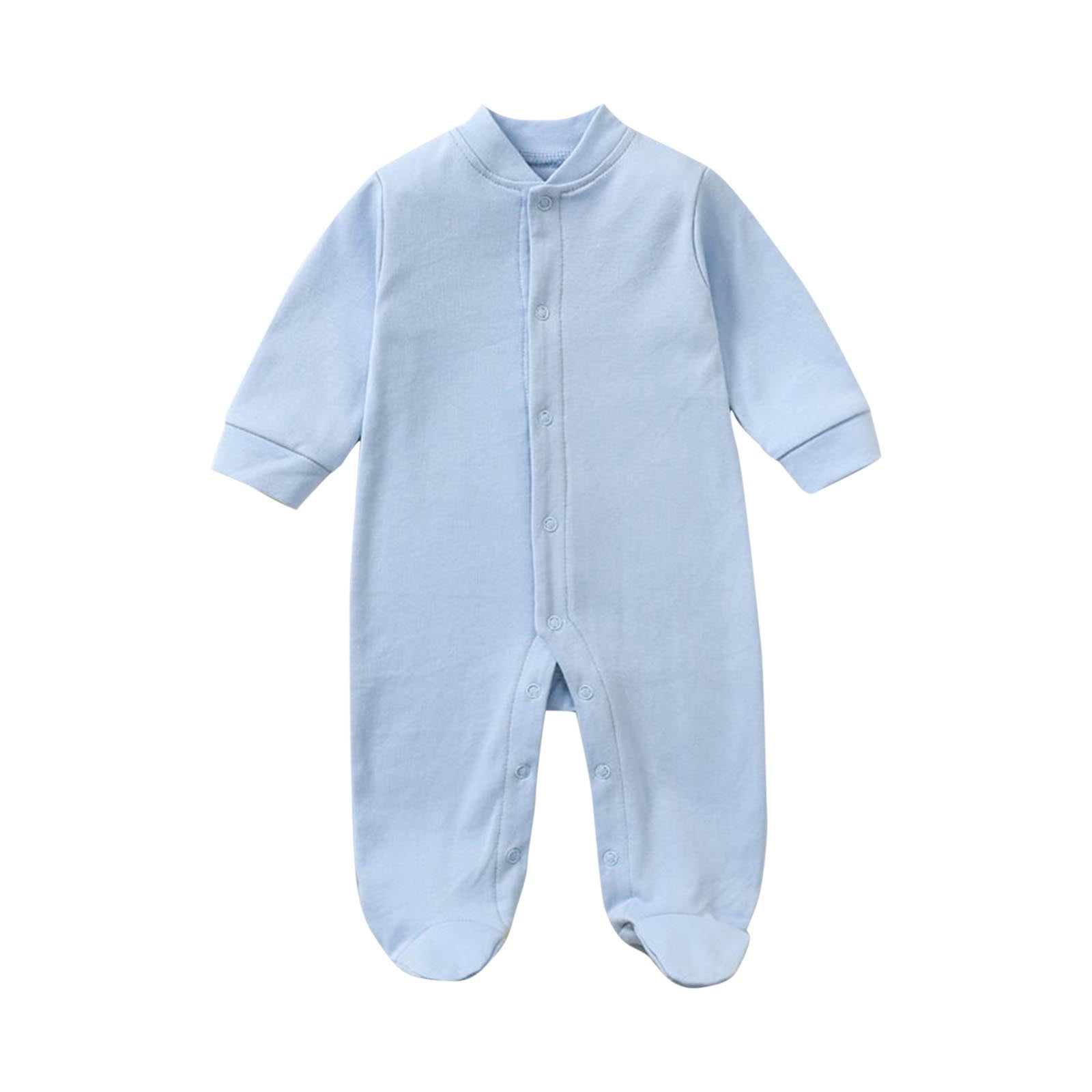 vdgthytj Newborn Baby Boy Girl Clothes Crewneck Long Sleeve Footies ...
