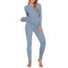 vdgthytj Women's Thermal Underwear Set Long Johns Base Layer Pajama Set ...