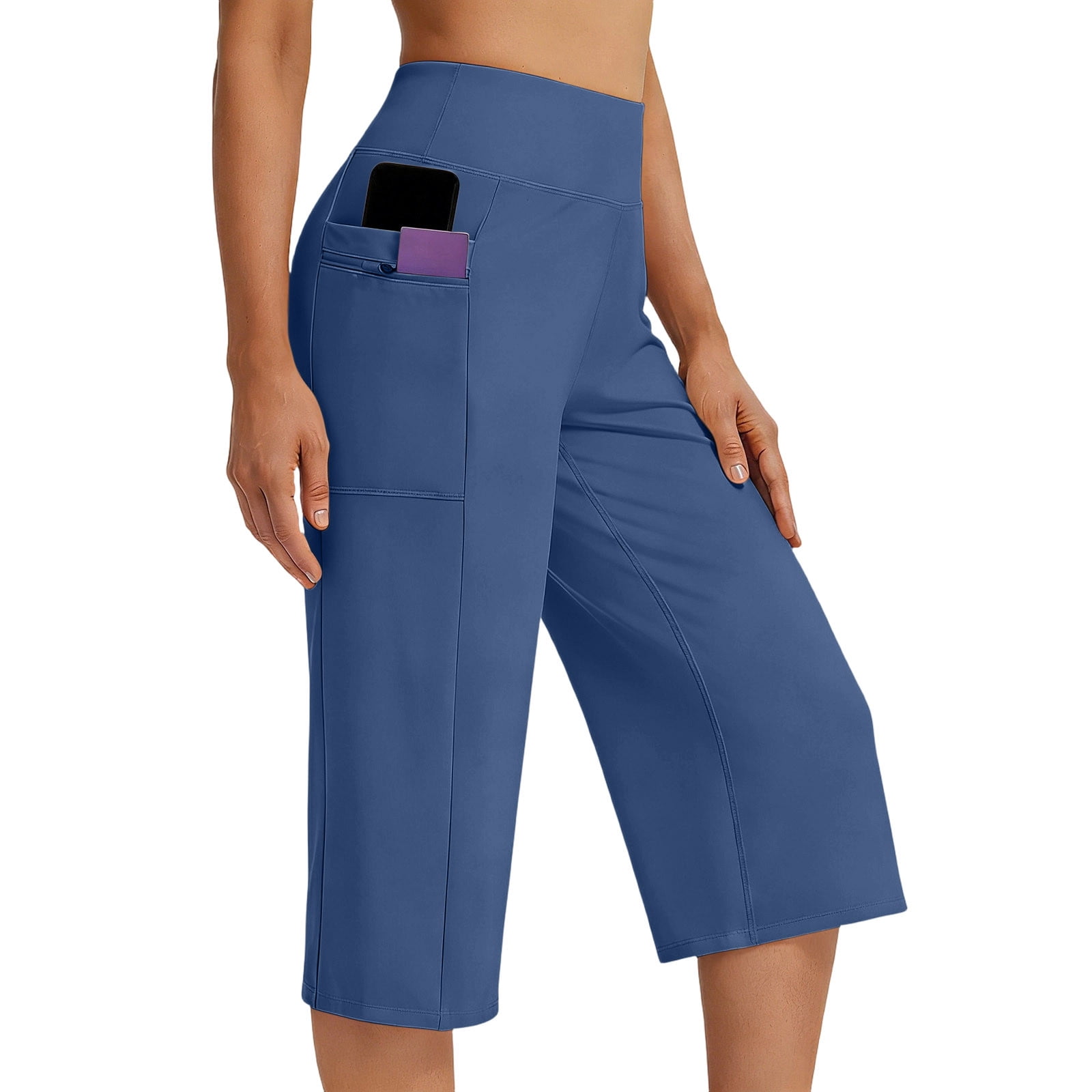 vdgthytj Yoga Capris for Women Belly Control High Waist Straight Leg ...