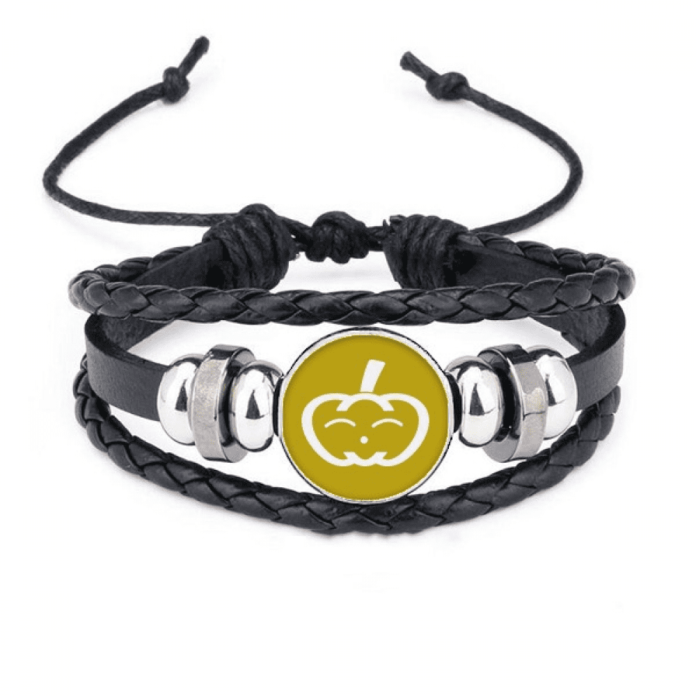 vegetable expression happy pumpkin body bracelet braided leather woven ...