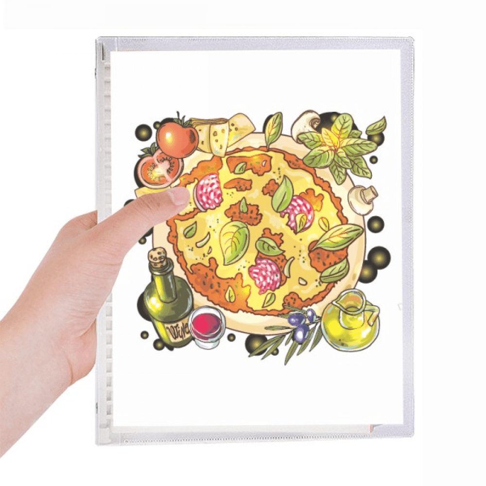 vegetable pizza italy foods tea notebook loose diary refillable journal ...