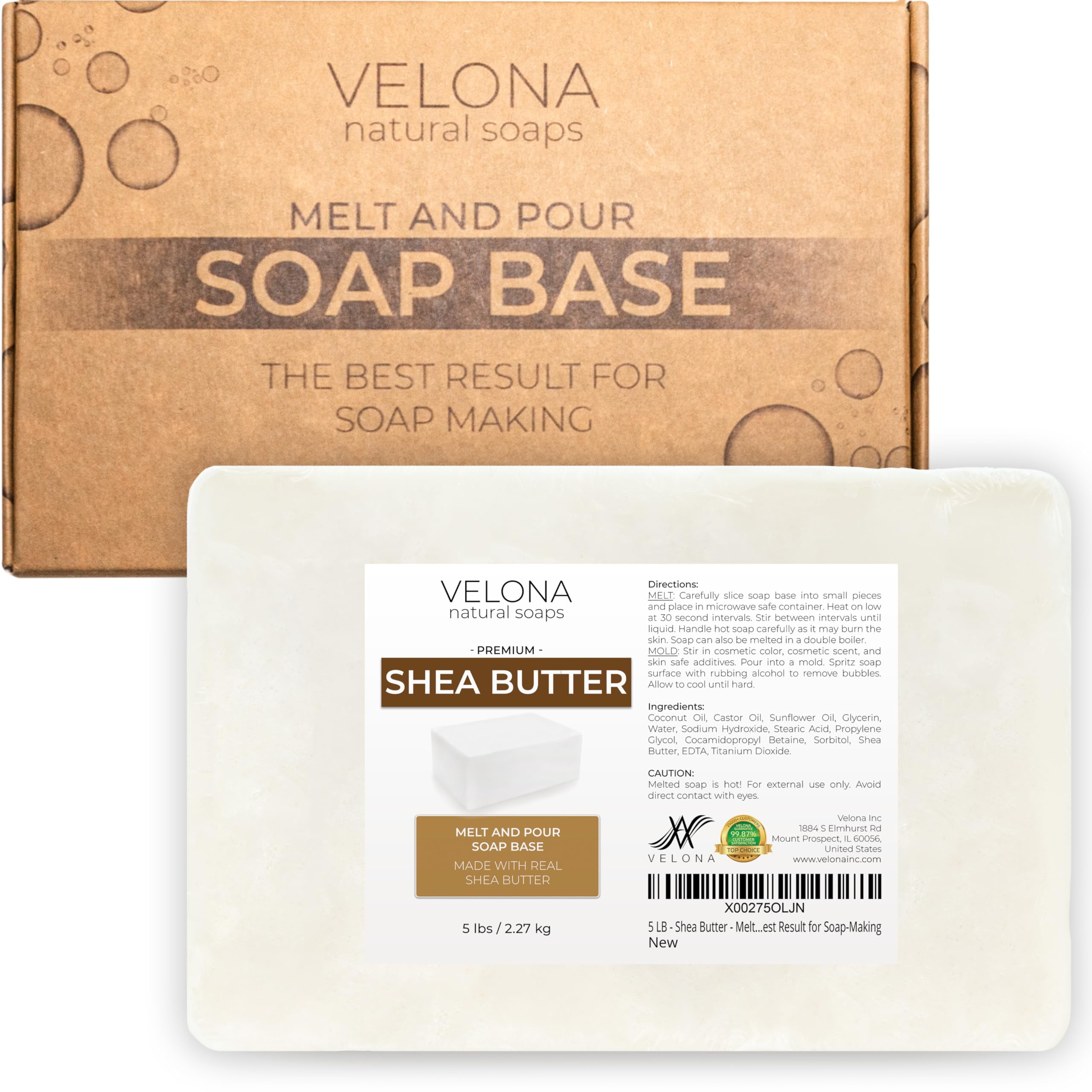 velona 5 LB - Shea HYZ01 Butter - Melt and Pour Soap Base SLS/SLES free ...