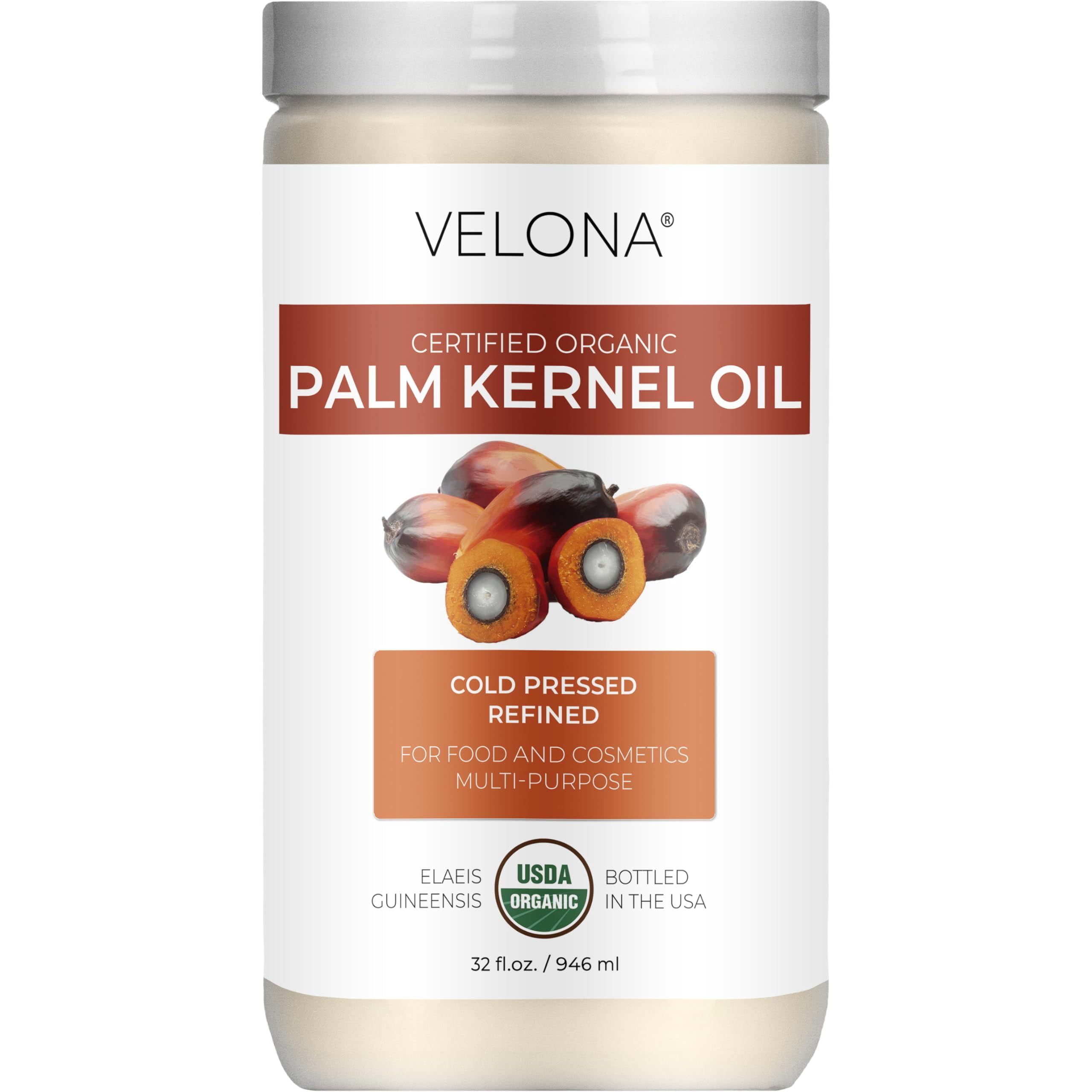 velona USDA Certified Organic TSF6 Palm Kernel Oil - 32 Fl Oz | 100% ...
