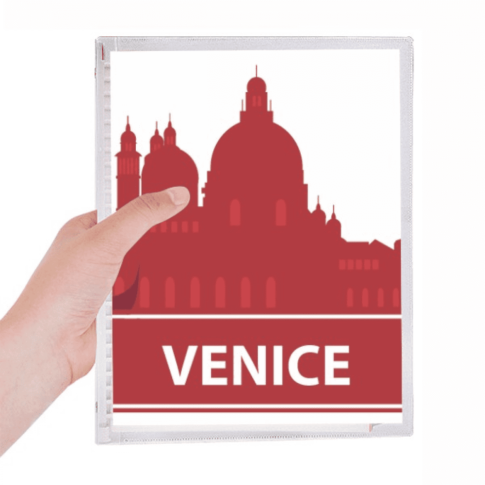 venice italy red landmark pattern notebook loose diary refillable ...
