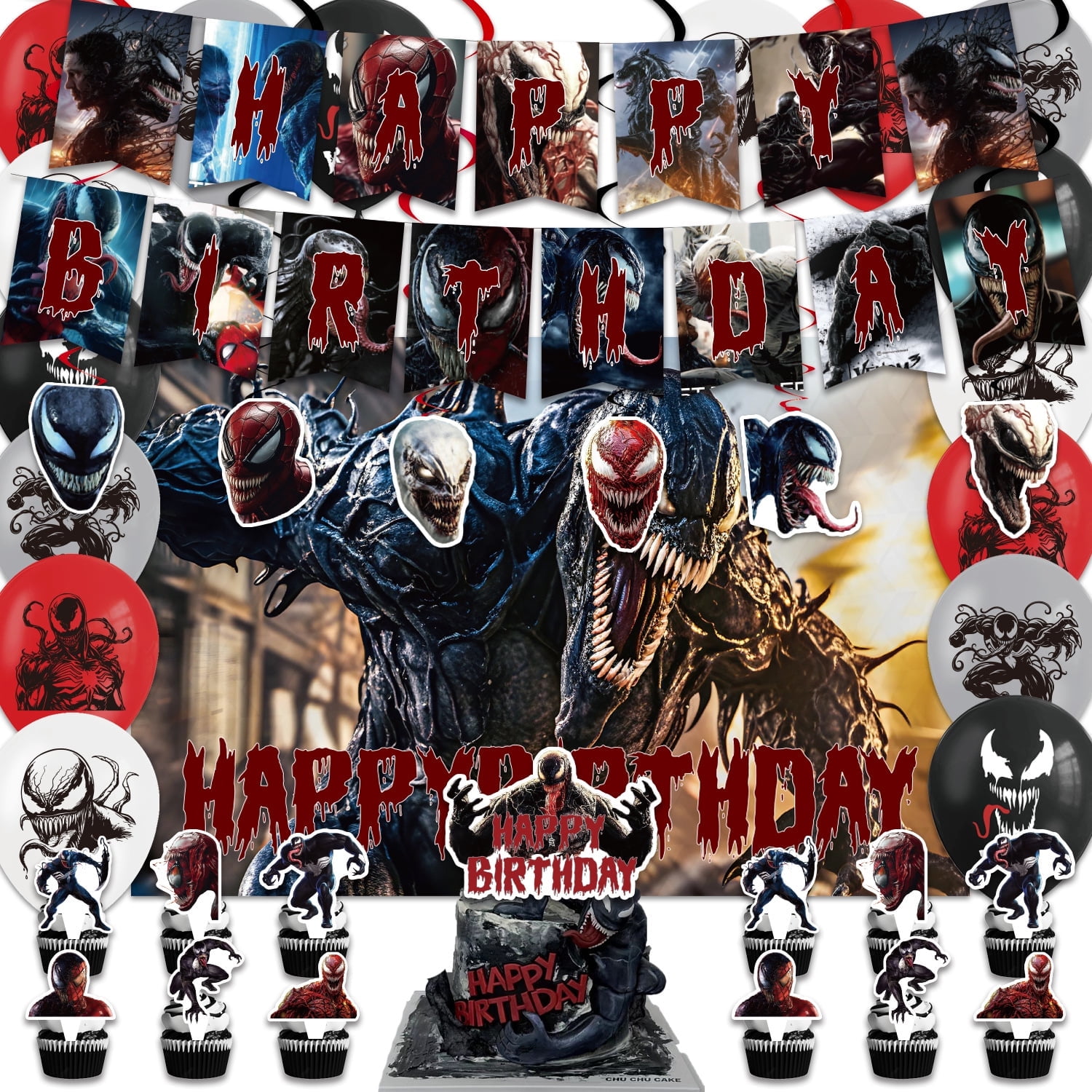venom Birthday Party Supplies, venom Party Decorations Set - venom ...