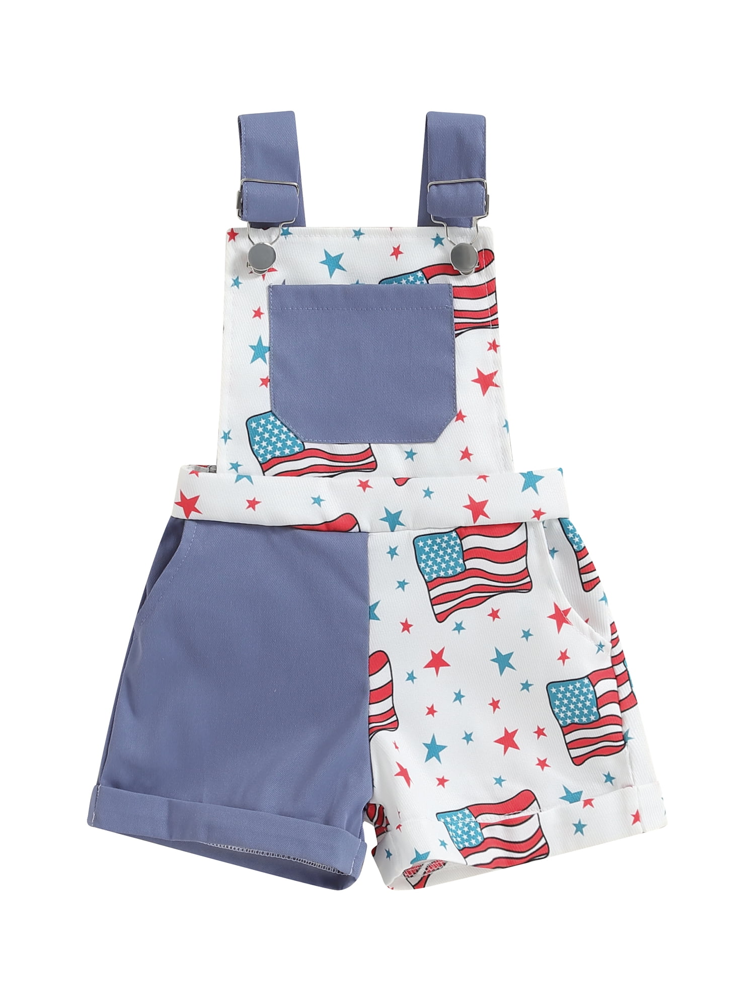 vera natura Kids Cute American Flag Overalls Independence Day Patriotic ...