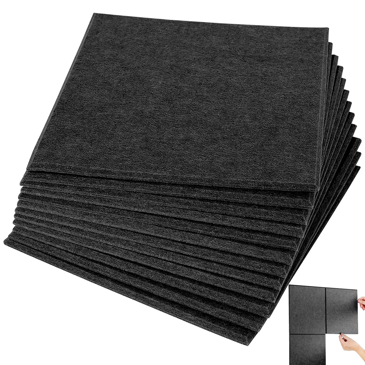 verlacod 12 Pack High Density Acoustic Absorption Panel,Beveled Edge ...