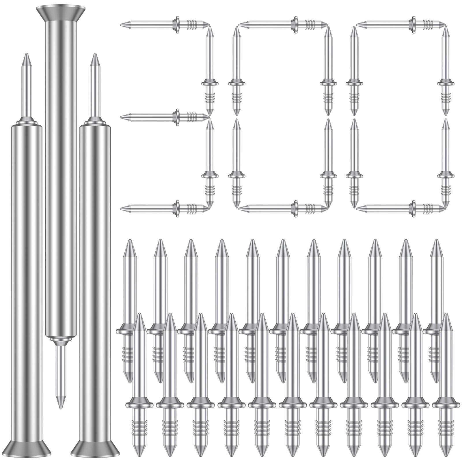 verlacod 200/300/400Pcs Double-Head Skirting Thread Seamless Nail Metal ...