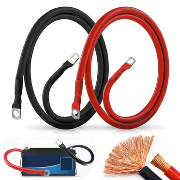 6 Gauge (AWG) Black and Red Pure Copper Inverter Battery Cables | Pick ...