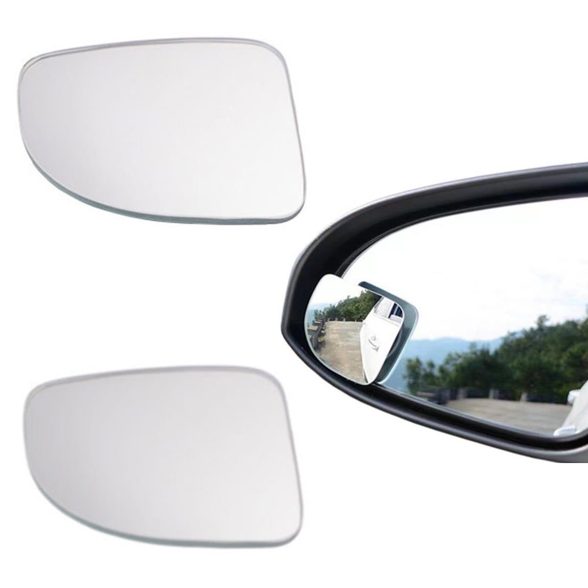 verlacod 2Pcs Blind Spot Mirror Frameless Fan Shaped Adjustable Rear ...