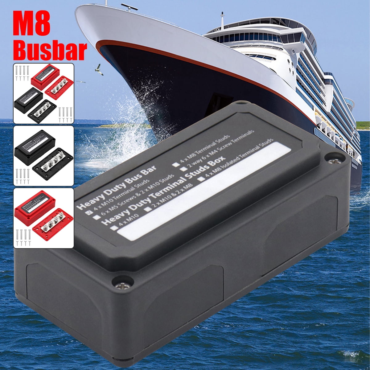 verlacod Bus Bar Terminal Block DC 12V-48V 300A Professional Power ...