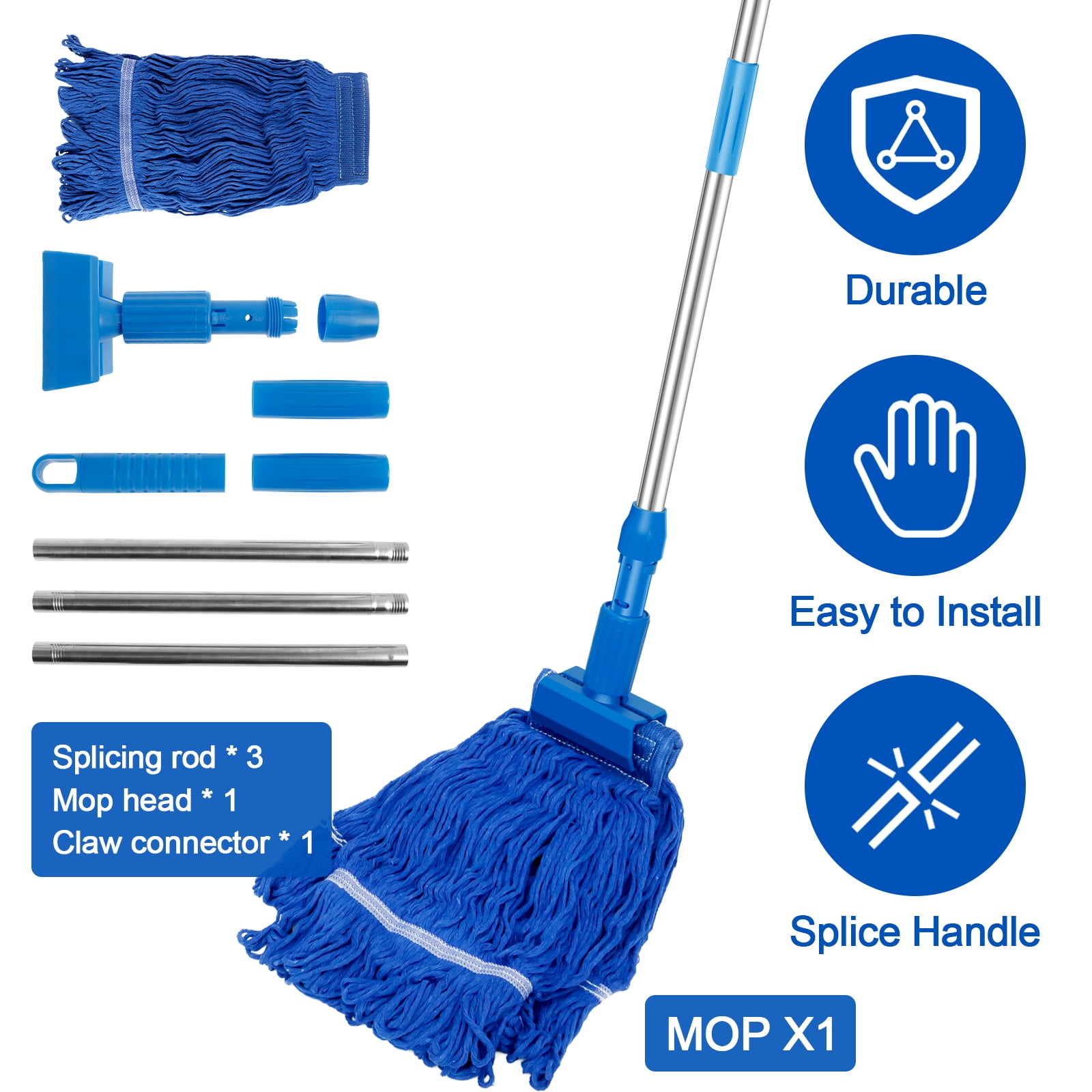 verlacod Commercial Cotton Mop for Floor Cleaning Looped-End String Mop ...
