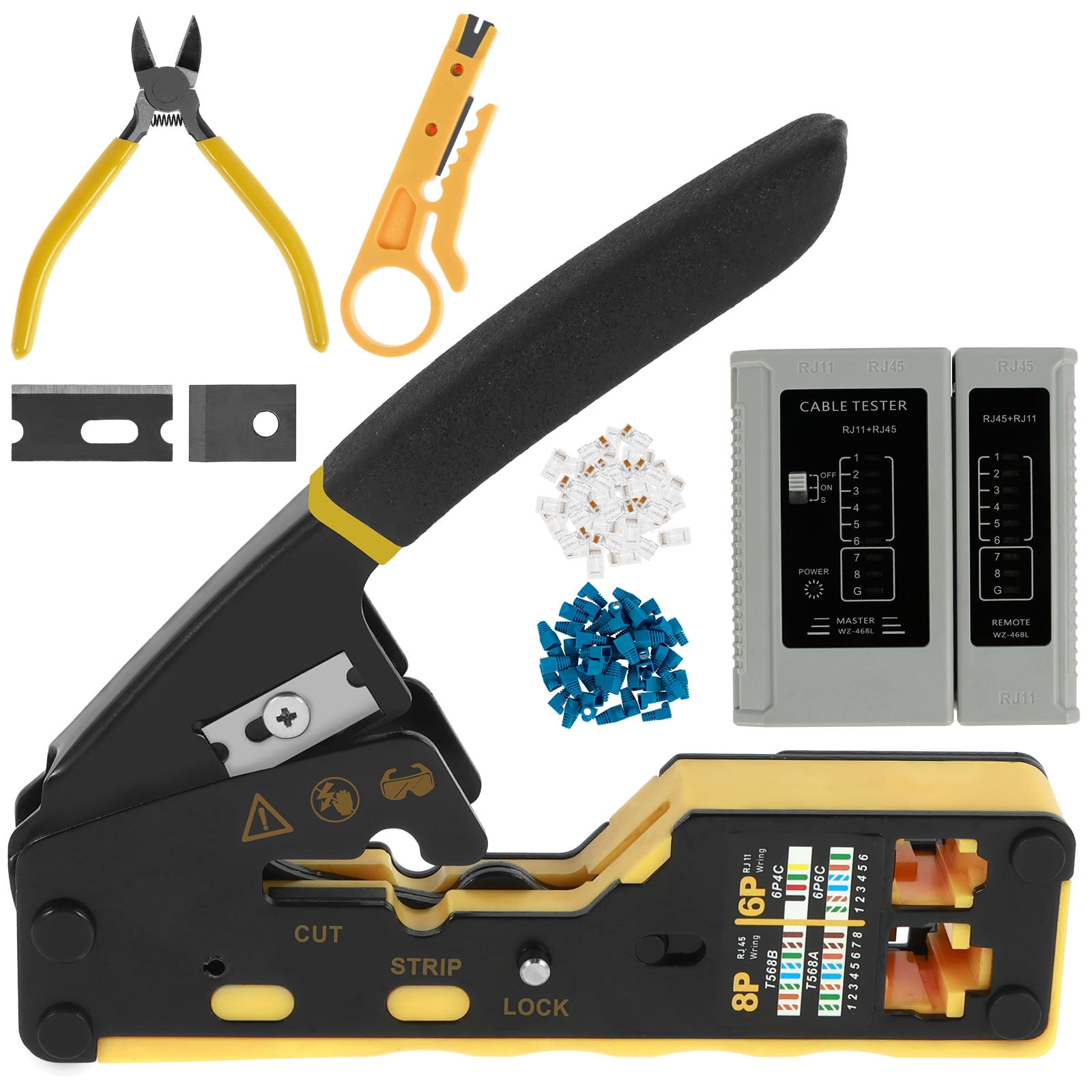 verlacod Crimp Tool Kit Adjustable Wire Crimper Tool with Wire Cutter ...