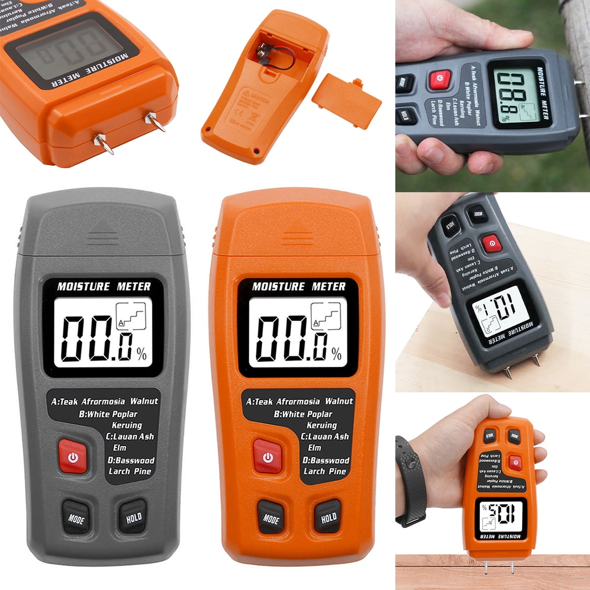 verlacod Digital Wood Moisture Meter with Indicator Accurate Humidity ...