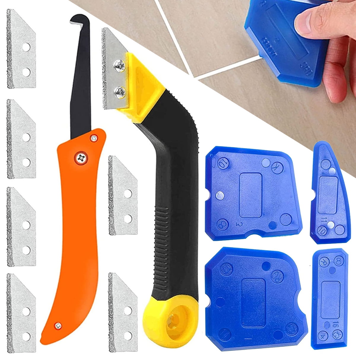 verlacod Grout Removal Caulking Tool Set with Tile Grout Saw Hook ...