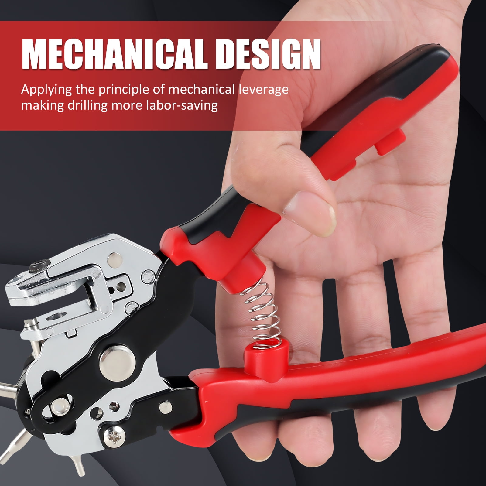 verlacod Leather Hole Punch Tool Stainless Steel Belt Hole Puncher with ...