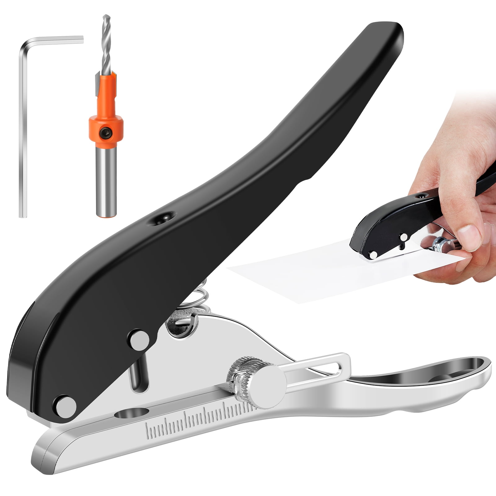 verlacod Single Hole Punch 8mm Hole Heavy Duty Hole Puncher Portable ...