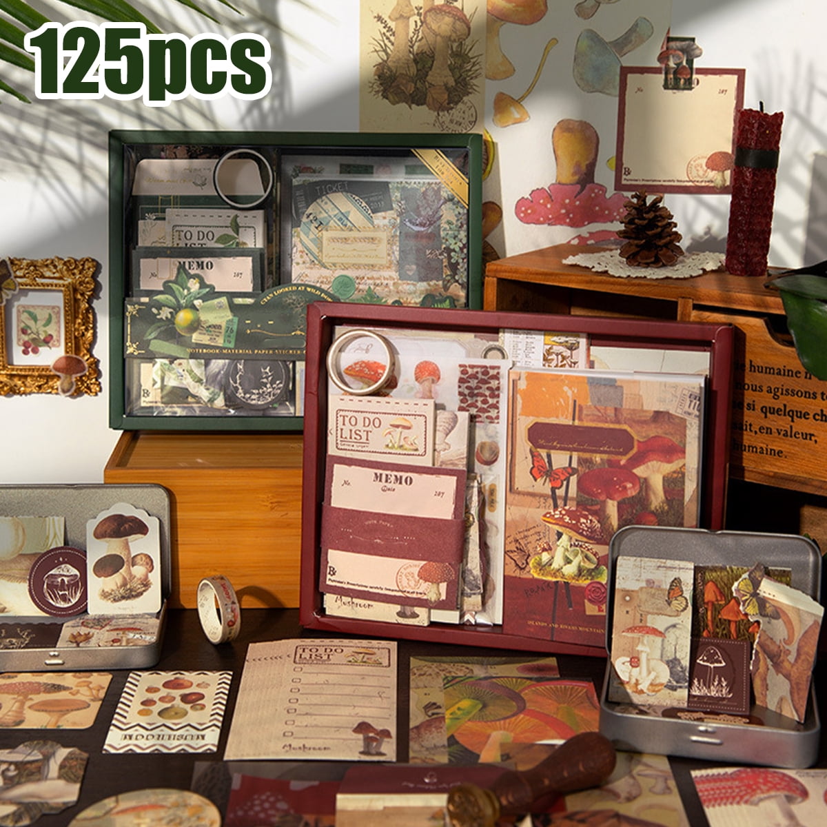 verlacod Vintage Scrapbook Kit with Gift Box,DIY Decorative Flower ...