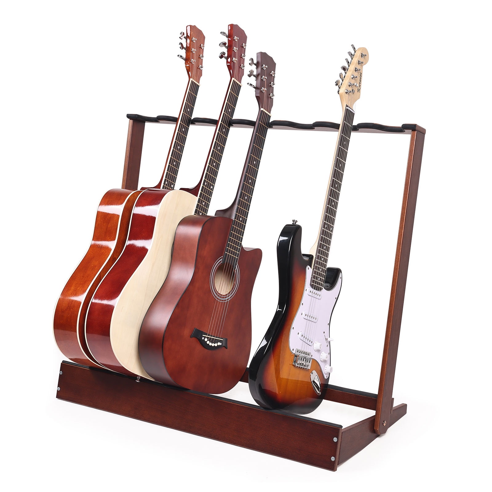 verovita Guitar Stand Rack for Multiple Guitars, 7 holder wood Guitar ...