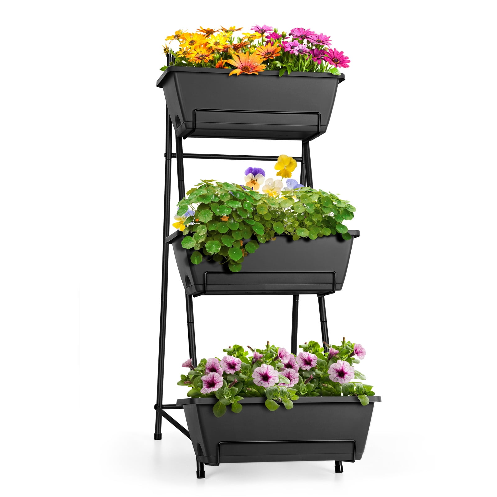vertical Garden Flower Pot 3-storey Elevated Garden Bed Freestanding ...