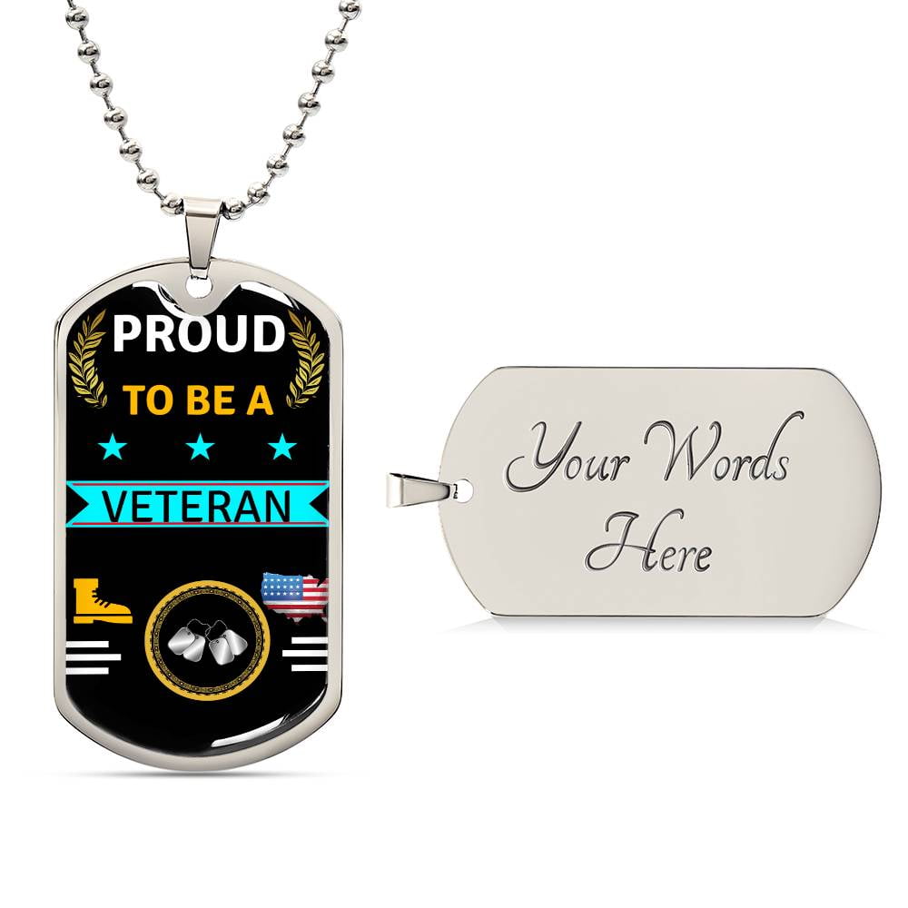 veteran dog tag - Graphic Military Dog Tag Necklace (Optional ...