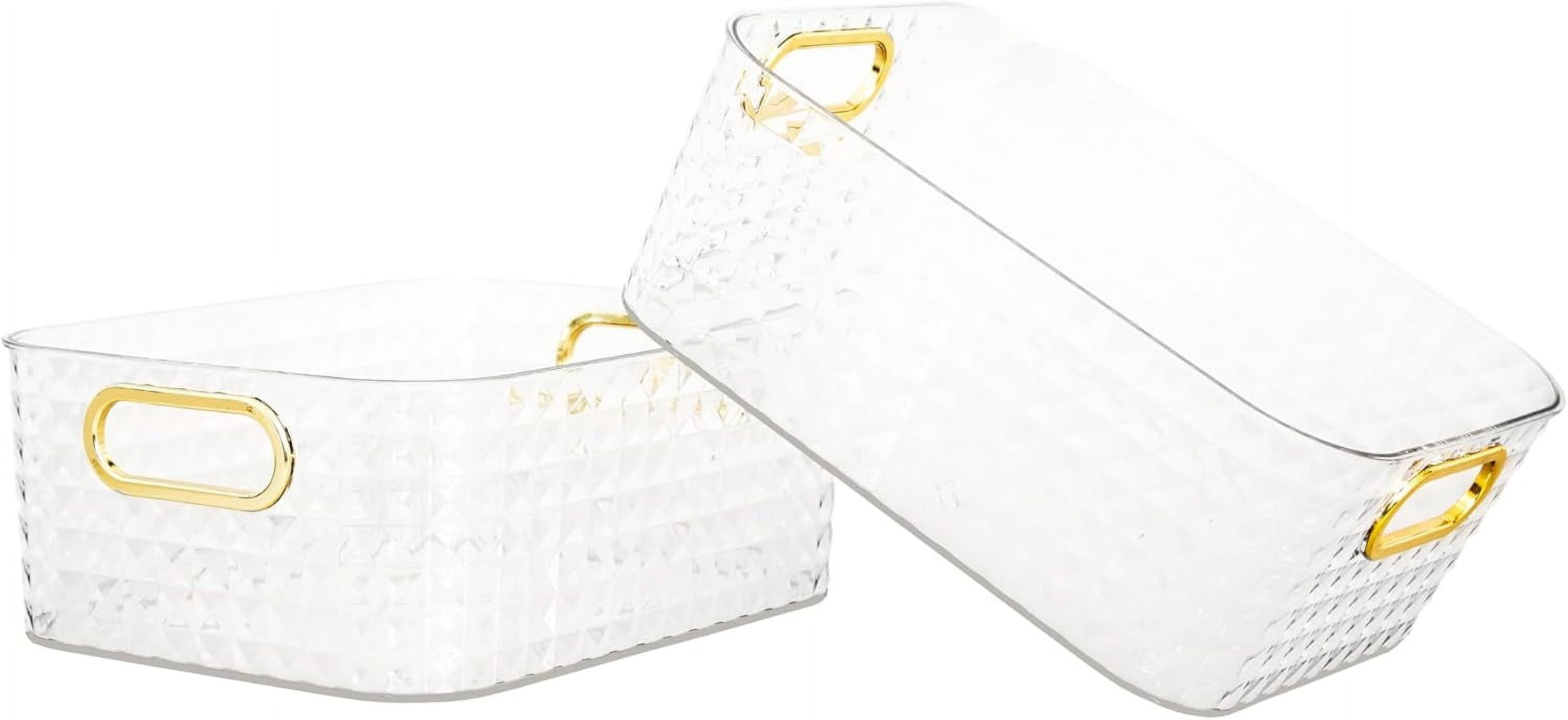 vftybngy 2-Pack Clear Diamond Storage Bin Clear Storage Containers for ...