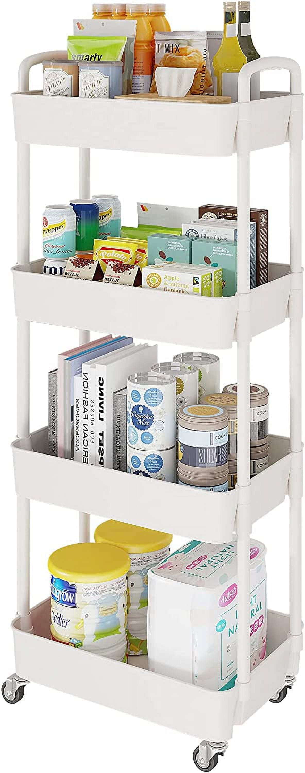 vftybngy 5-Tier Storage Cart Multifunction Utility Rolling Cart Kitchen ...