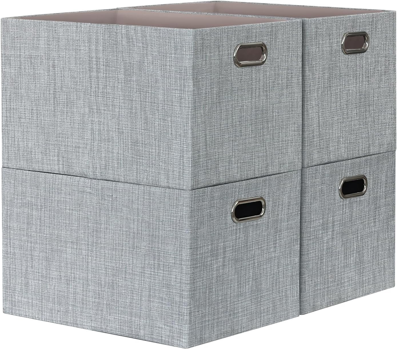 vftybngy Collapsible Storage Bins Fabric Rectangle Baskets Linen ...