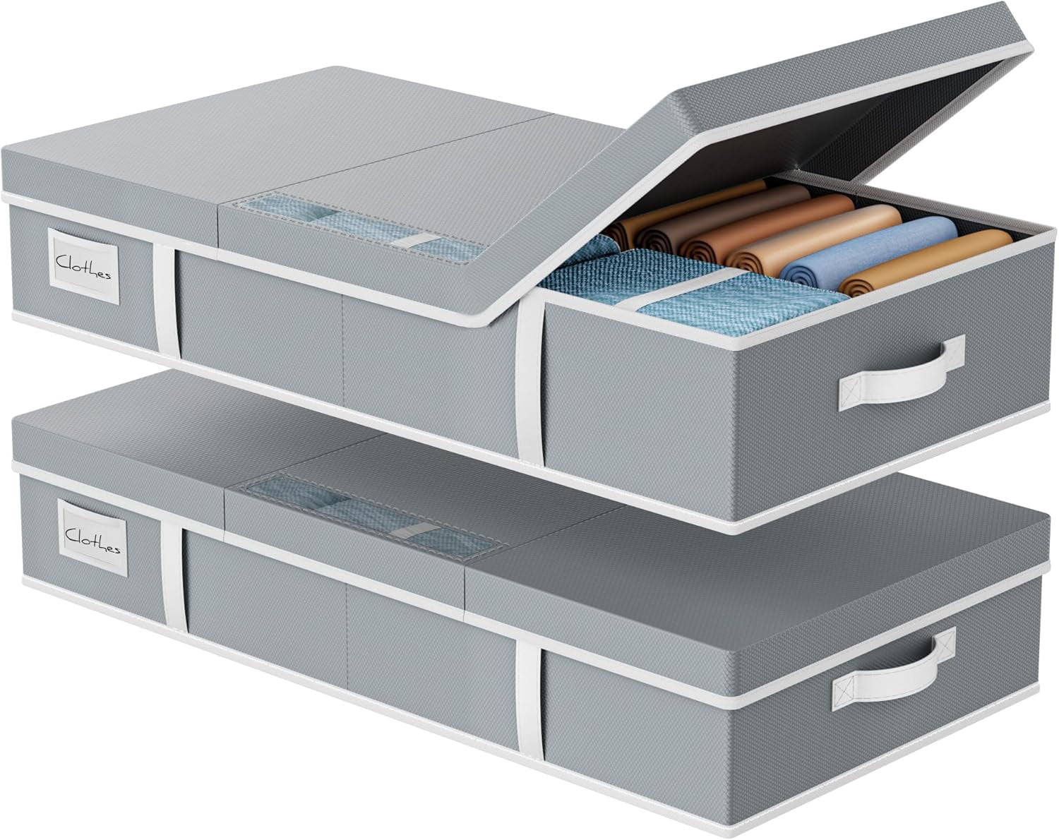 vftybngy HCOCM 2 Pack Under Bed Storage Containers Large Underbed ...