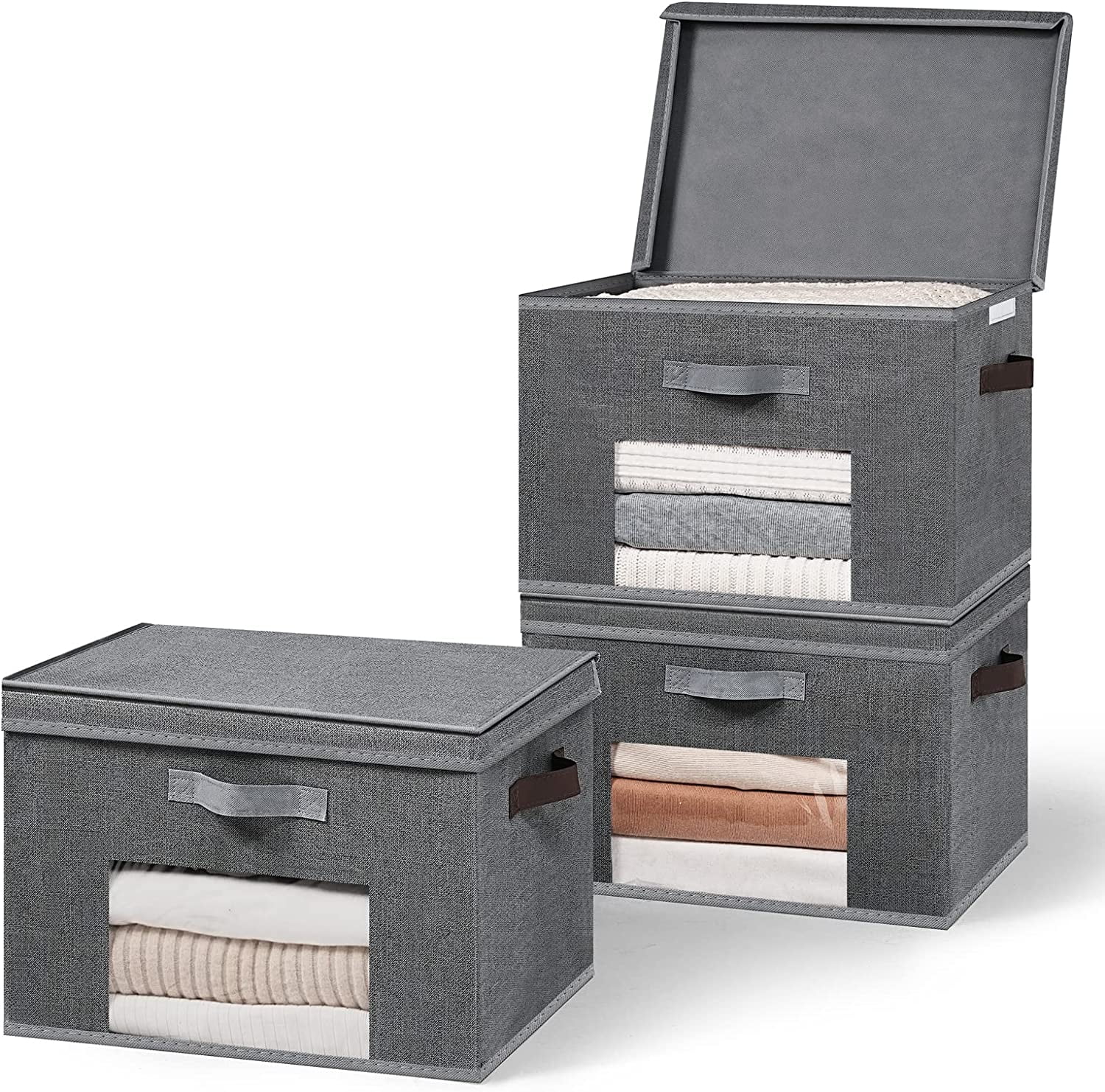 vftybngy HCOCM Large Fabric Storage Bins with Lids Collapsible Storage ...