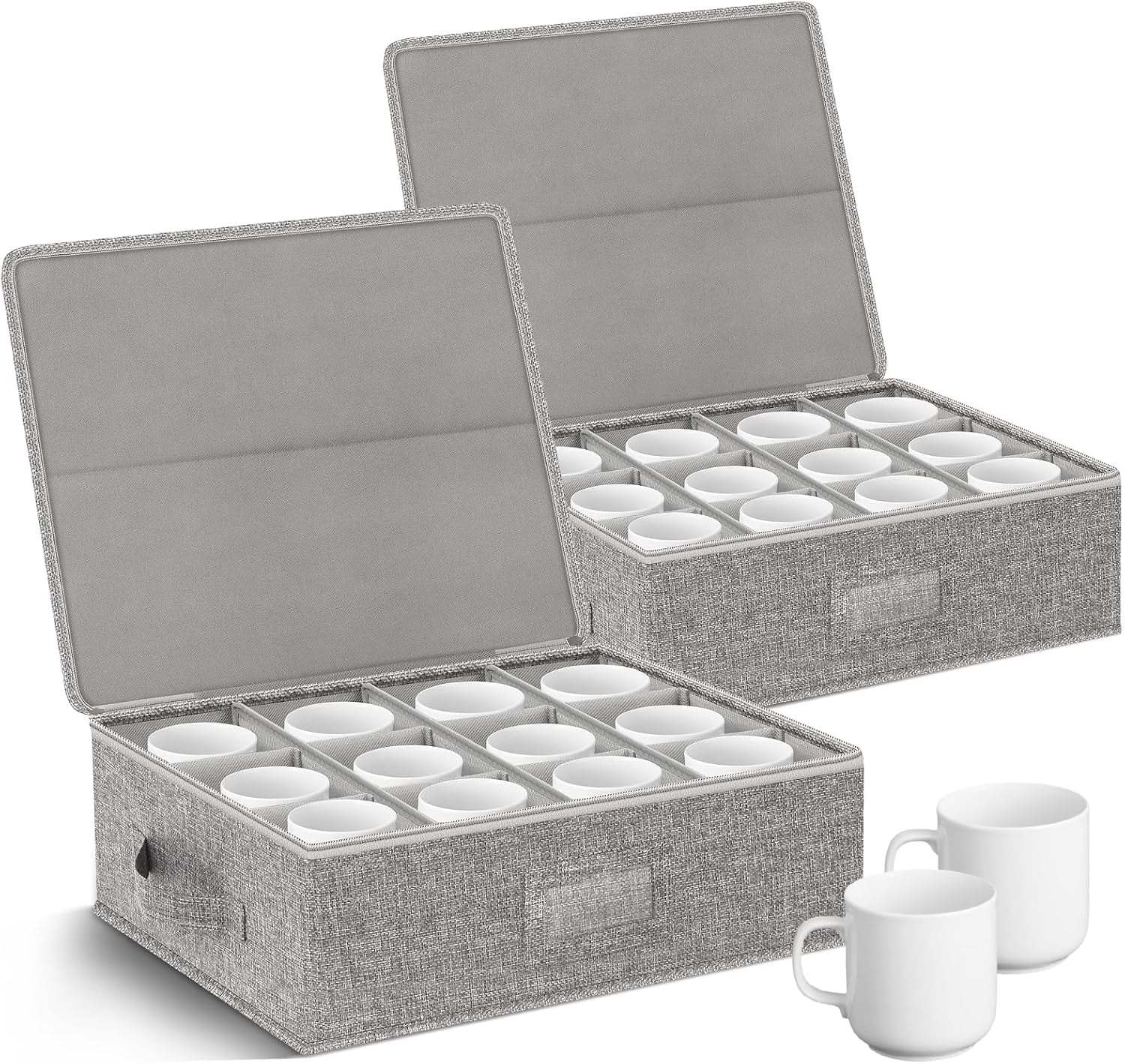 vftybngy HCOCM Wine Glass Storage Box 2-Pack Stemware Container Cases ...
