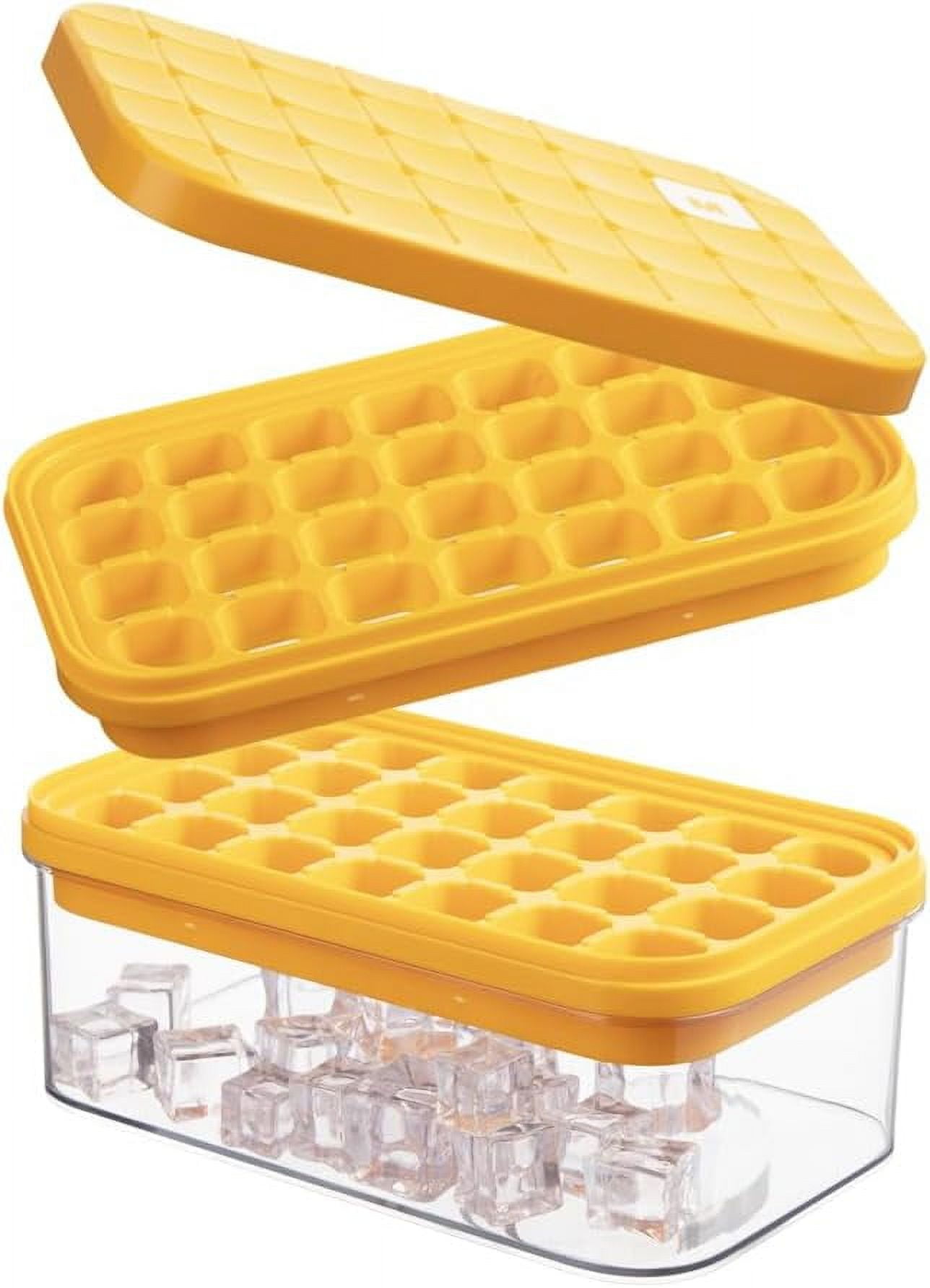 vftybngy Ice Cube Tray with Lid&Bin Ice Cube Mold with 56 Cubes ...