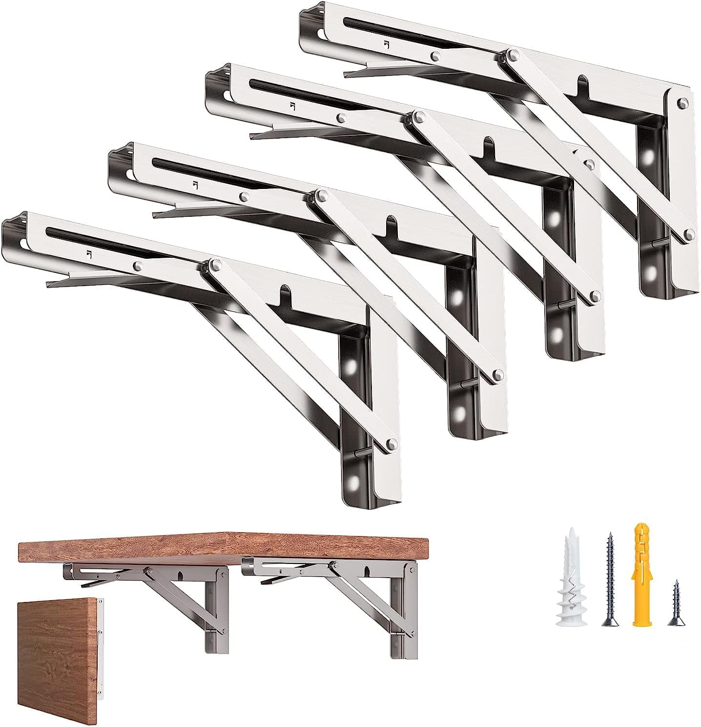 vftybngy JKLCH 8-Inch Foldable Brackets for DIY Folding Shelves or ...