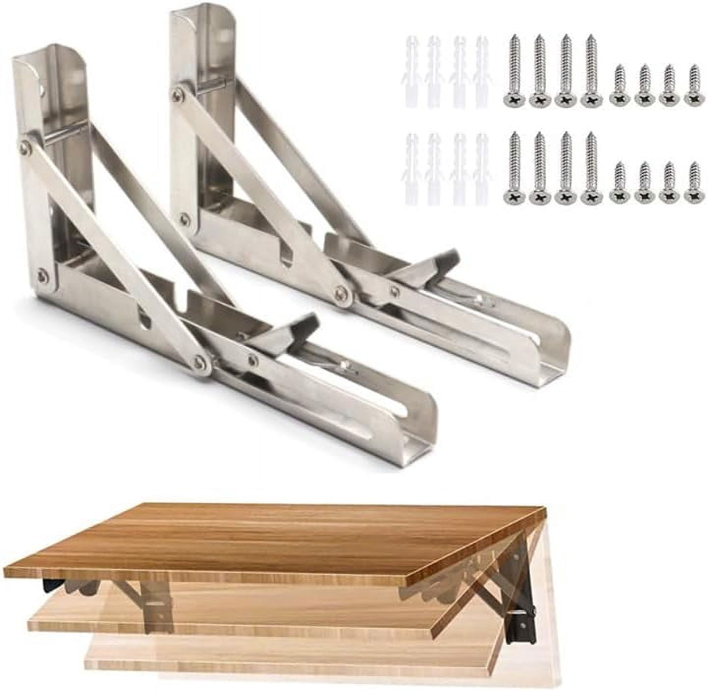 vftybngy JKLCH Folding Shelf Brackets 2 Pcs Heavy Duty 304 Stainless ...