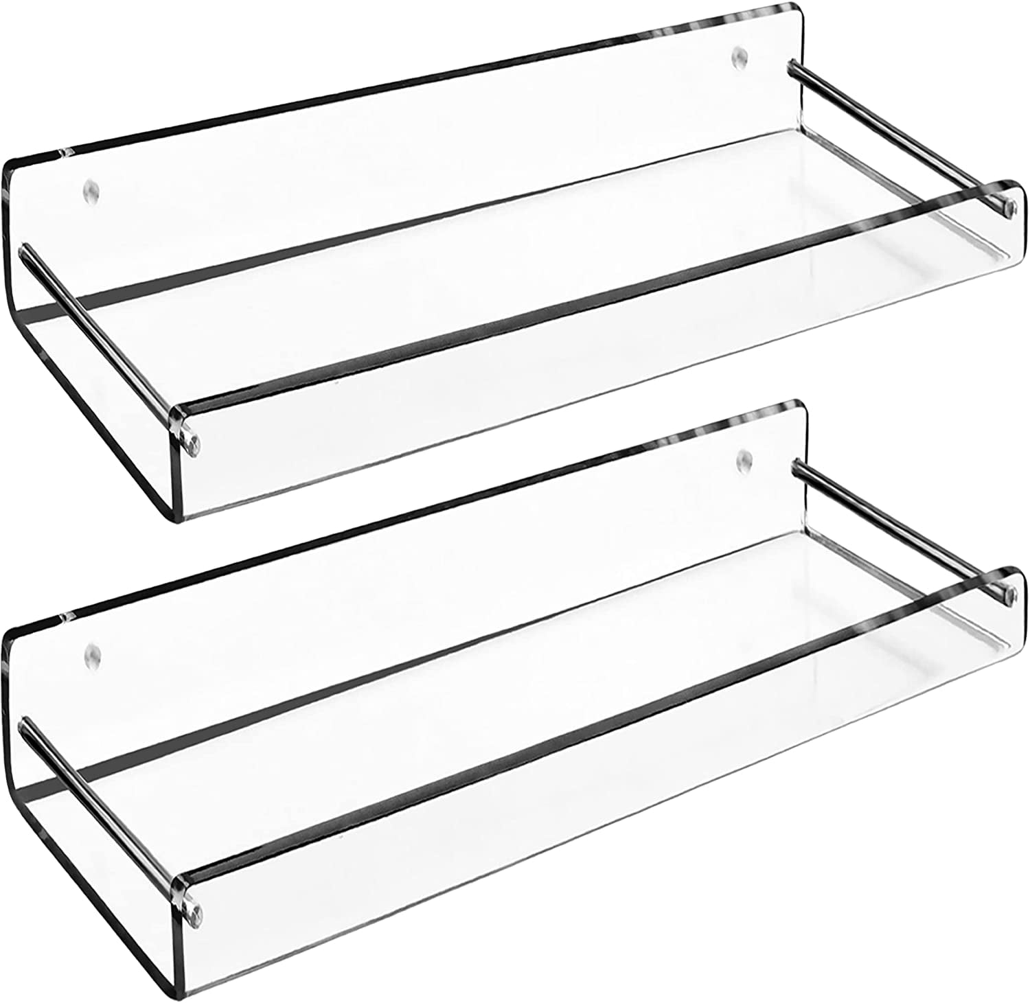 vftybngy JKLCH LTKIF 4 Pack Acrylic Floating Shelves 15" L x 4" W Clear ...
