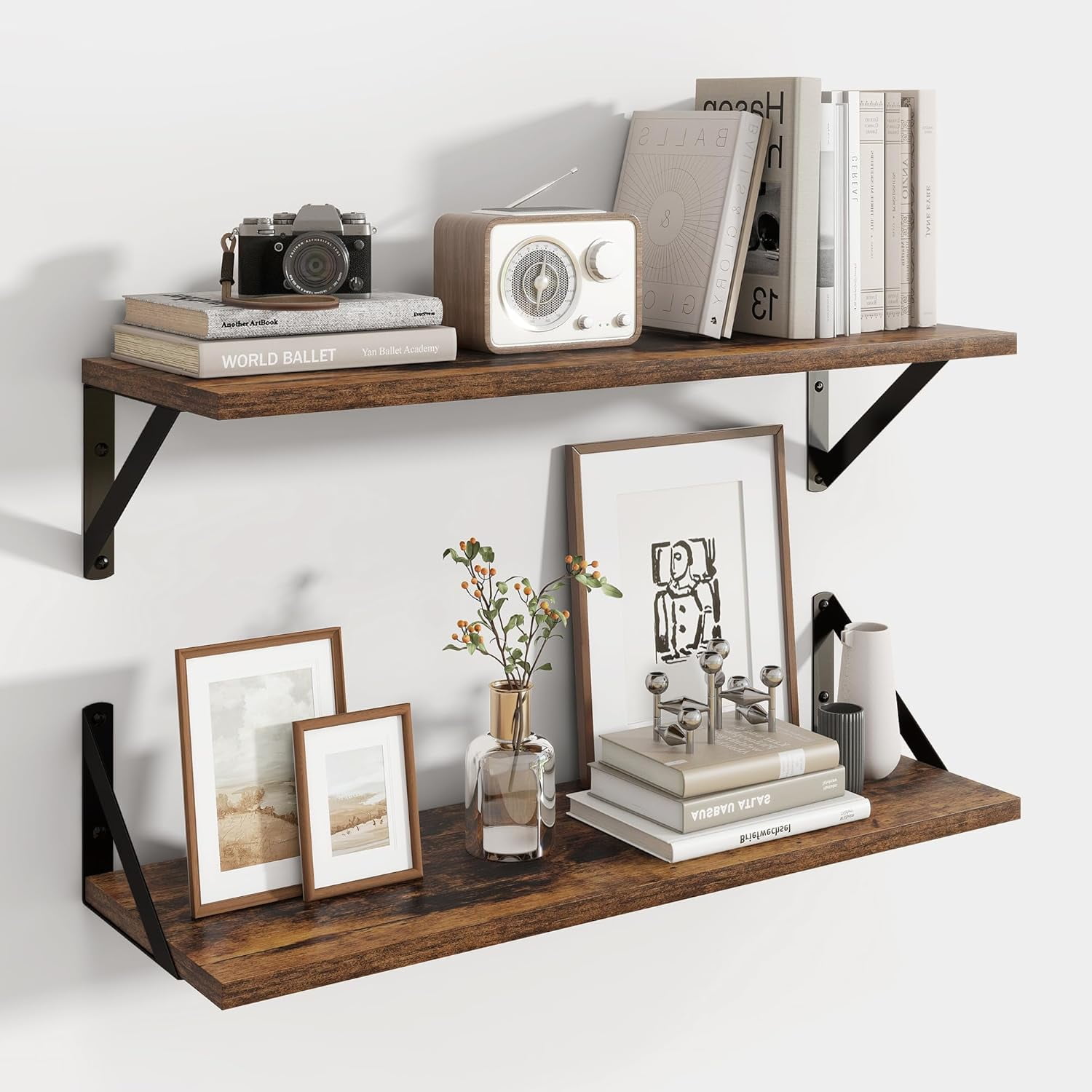 vftybngy JKLCH LTKIF Floating Shelves for Wall 24 Inch | 24W x 8D ...