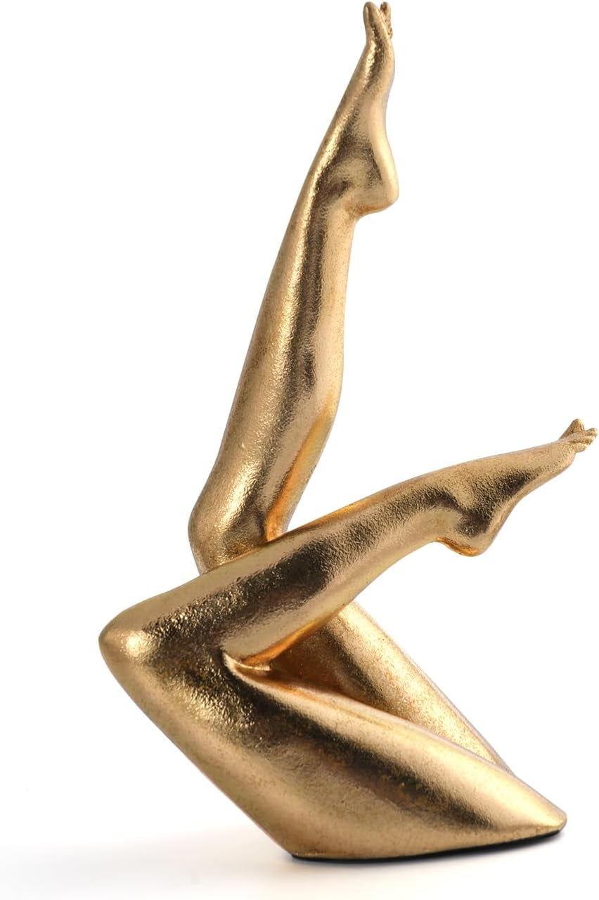 vftybngy LTKIF Golden Legs Sculpture Elegant Resin Decor Legs Statues ...