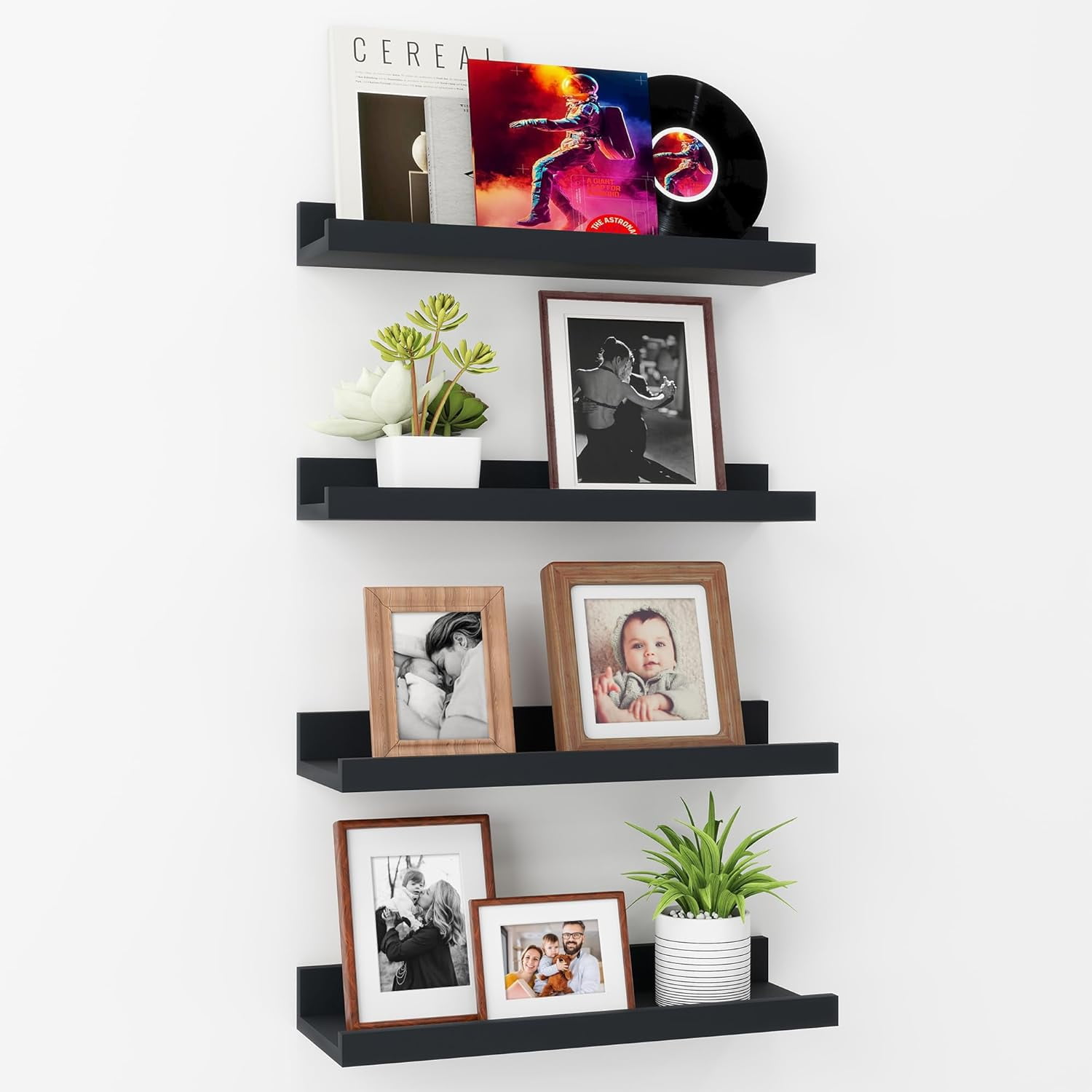 vftybngy Picture Ledge Shelf | 24 Inch Floating Shelves | Rustic Oak ...