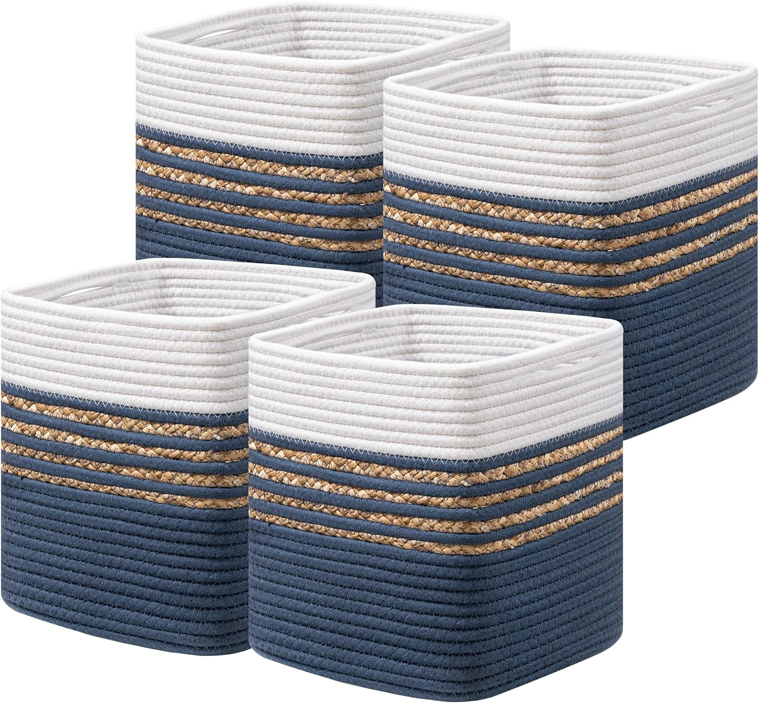 vftybngy Storage Cubes 11 X 11 X 11 in Water Hyacinth Storage Bins for ...