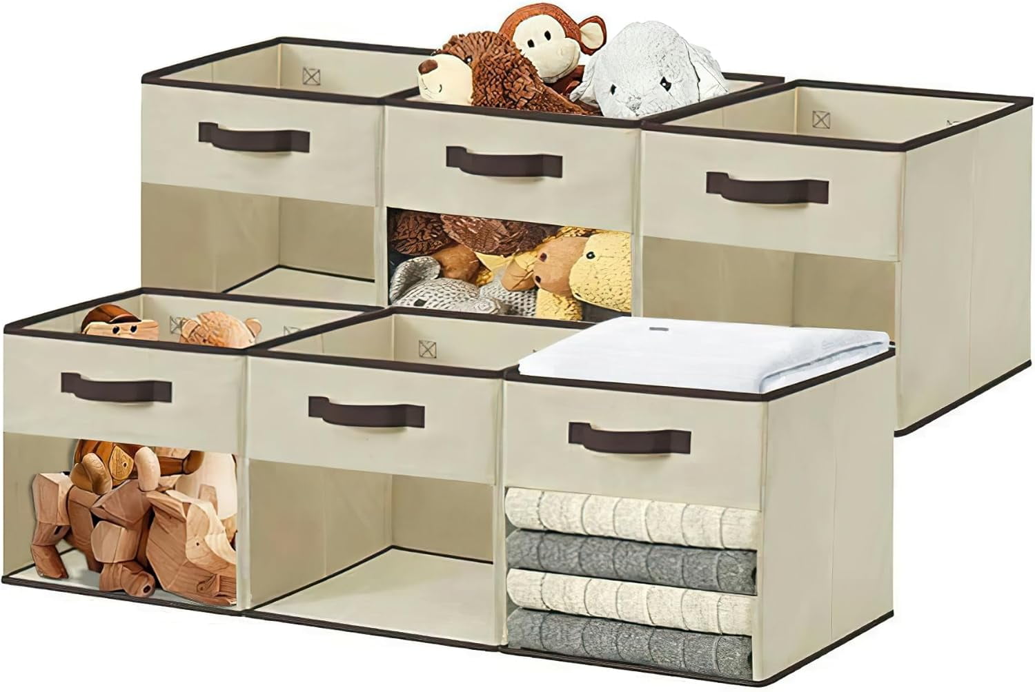 vftybngy Storage Cubes 13x13x15 Storage Cube Bins with Window Baskets ...