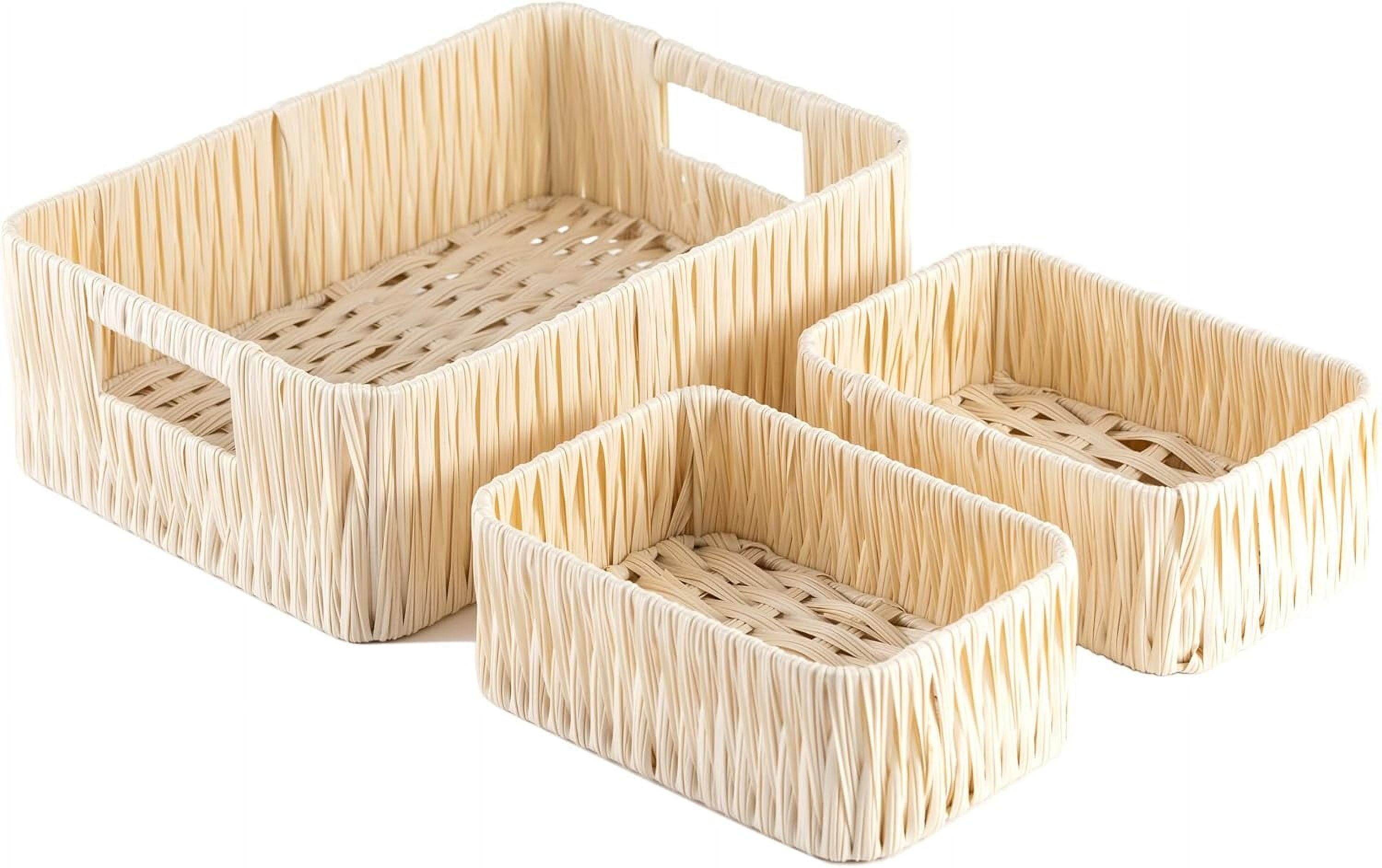 vftybngy Wicker Storage Basket Organization Basket Storage Basket With ...